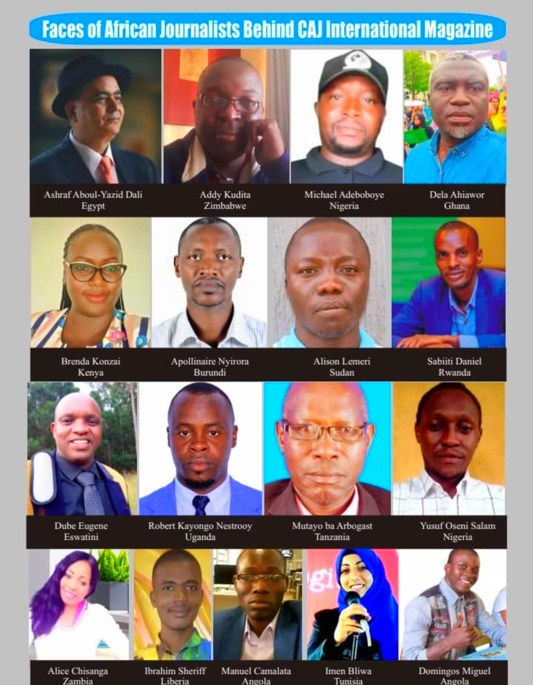 African Journalists Behind CAJ International Magazine – Del Report